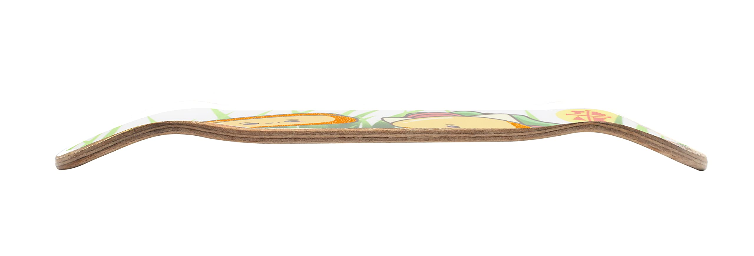 Teak Tuning Premium Fingerboard Graphic Deck, Happy Tacos - 32mm x 97mm - Heat Transfer Graphics, Pro Shape & Size - Pre-Drilled Holes - Includes Prolific Foam Tape