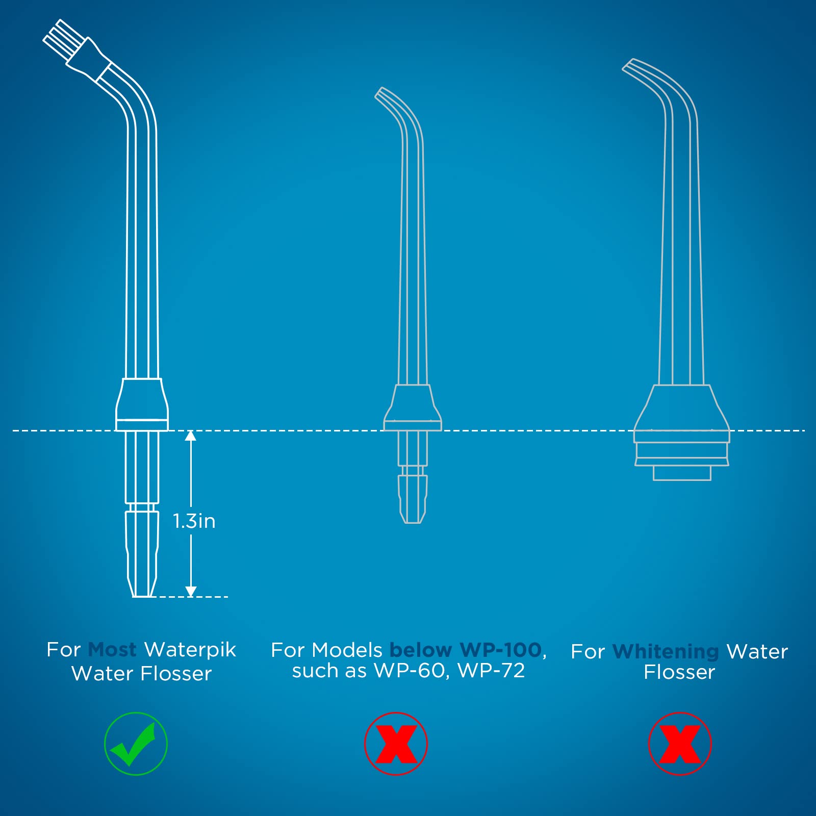 Replacement Heads for Waterpik, Replacement Picks for Water Pik Water Flosser (6 Plaque Seeker Tips)