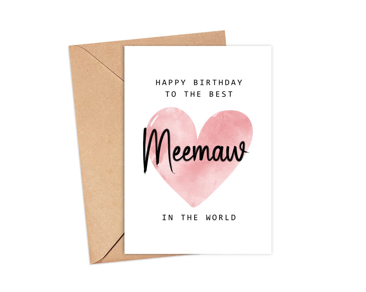 Happy Birthday To The Best Meemaw In The World Card - Meemaw Birthday Card - Meemaw Card - Mother's Day Gift - Happy Birthday Card Happy Birthday Mom