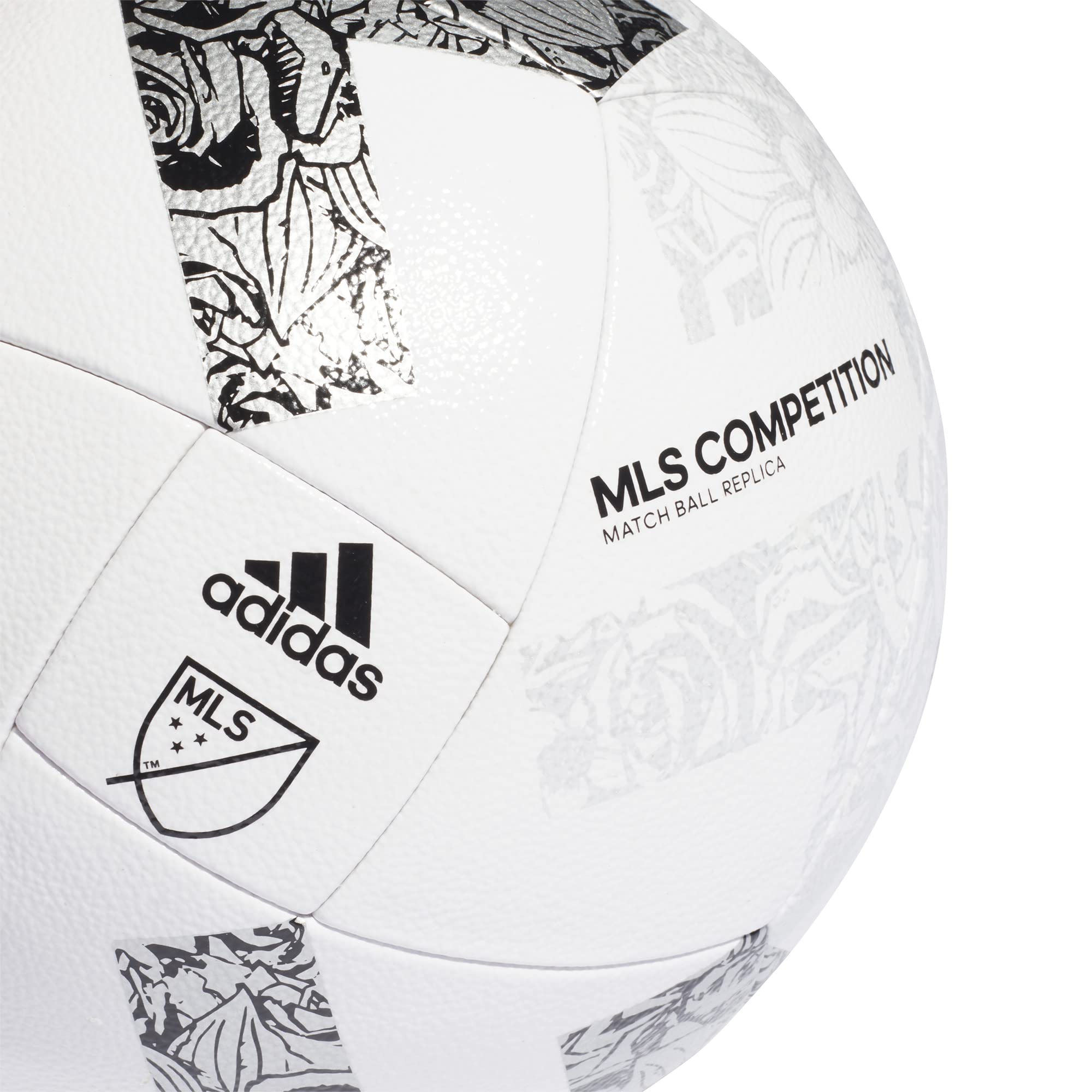 adidas Unisex-Adult MLS Competiton Nativo Ball, White/Black/Iron Metallic, 5