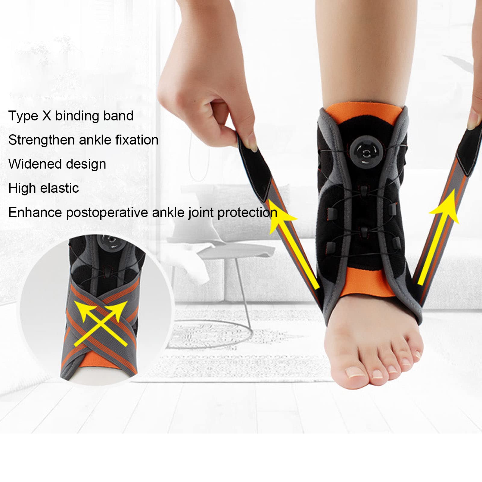 Ankle Support, Ankle Brace Breathable Compression Ankle Support Wrap for Injury Recovery (M)