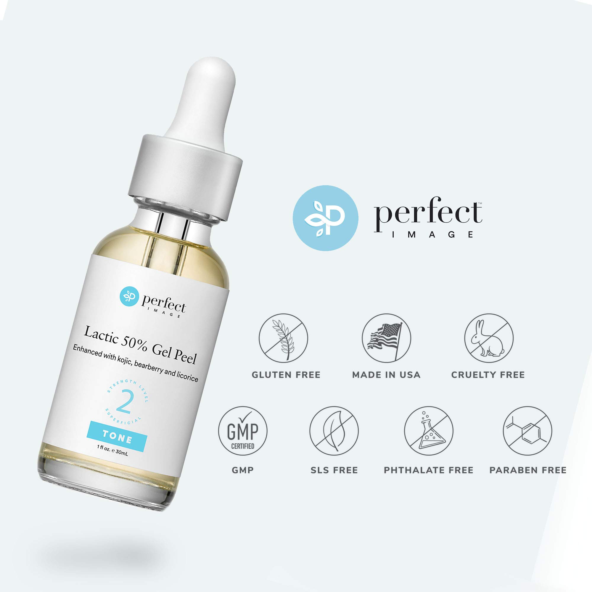 Lactic 50% Gel Peel, Chemical Peels for Face Breakout Scars, Chemical Exfoliant for Face, Strength Level 2, 1.0 fl oz. e, 30 mL – Perfect Image
