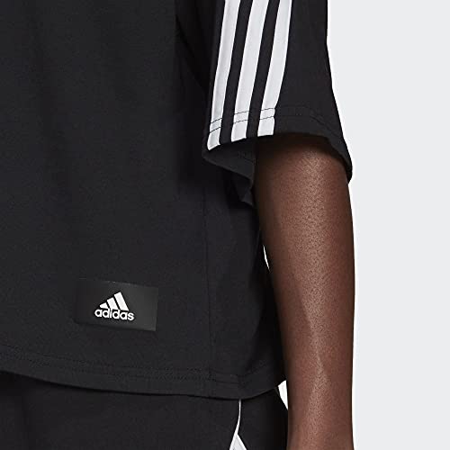 adidas Women's Future Icons 3-Stripes Tee, Black, Medium