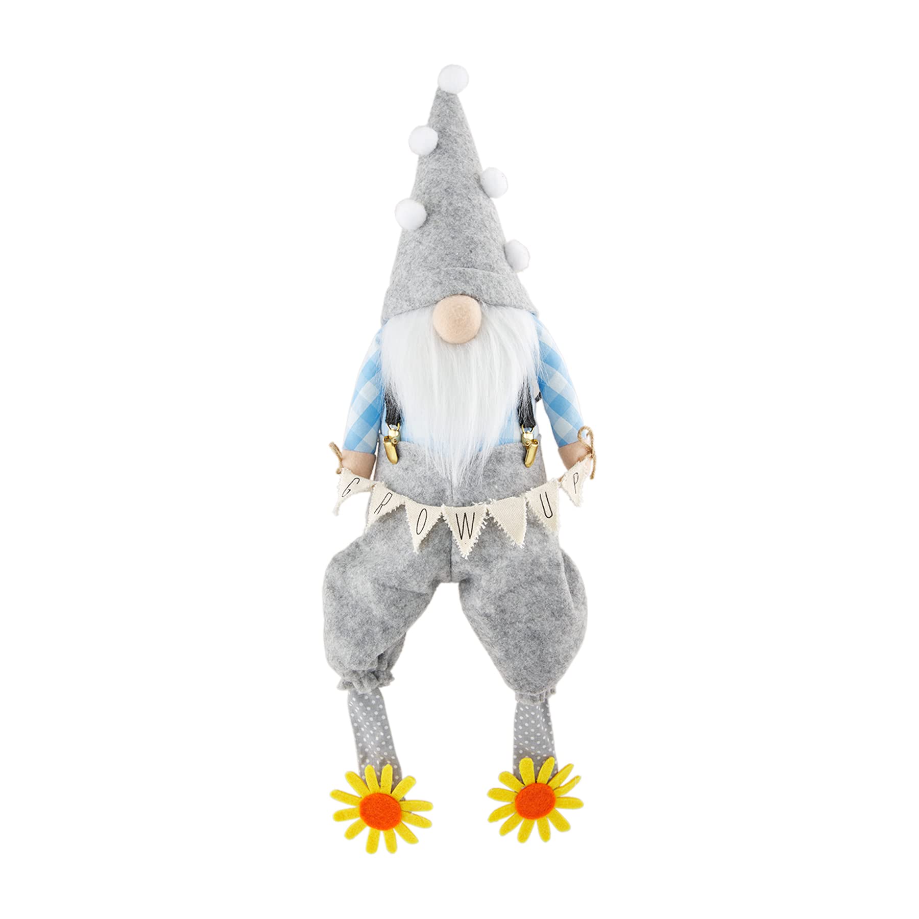 Mud Pie Garden Deluxe Dangle Gnome, 23" x 7", Medium