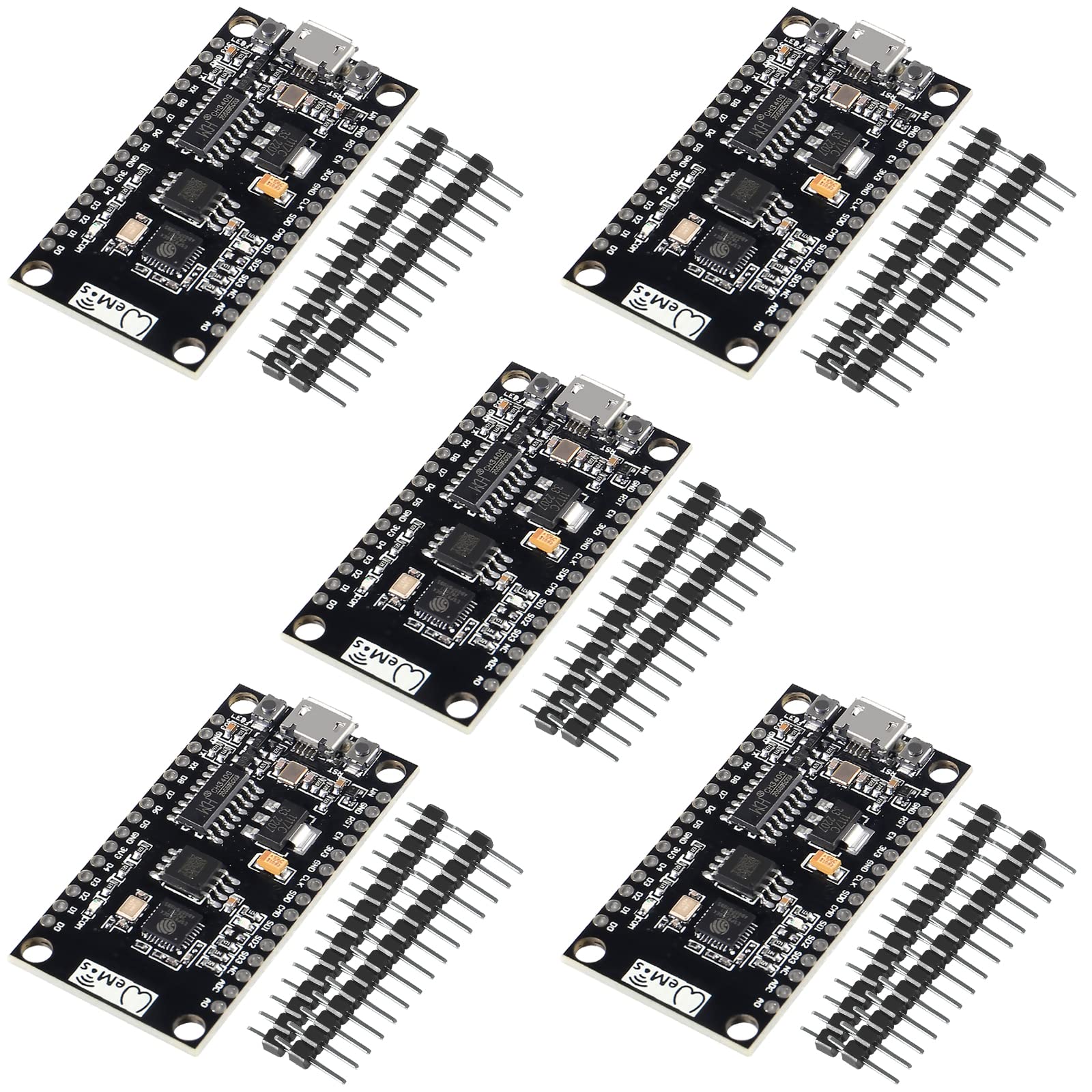 Alinan 5pcs CH340G NodeMCU V3 Lua WiFi Module Integration of ESP8266 + Extra Memory 32M Flash USB Serial CH340G for Arduino