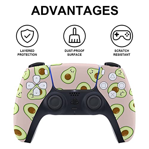 Avocado Full Protective Skin Cover Design Wrap Decal Sticker Compatible with PS5 Digital Edition Console and Controller