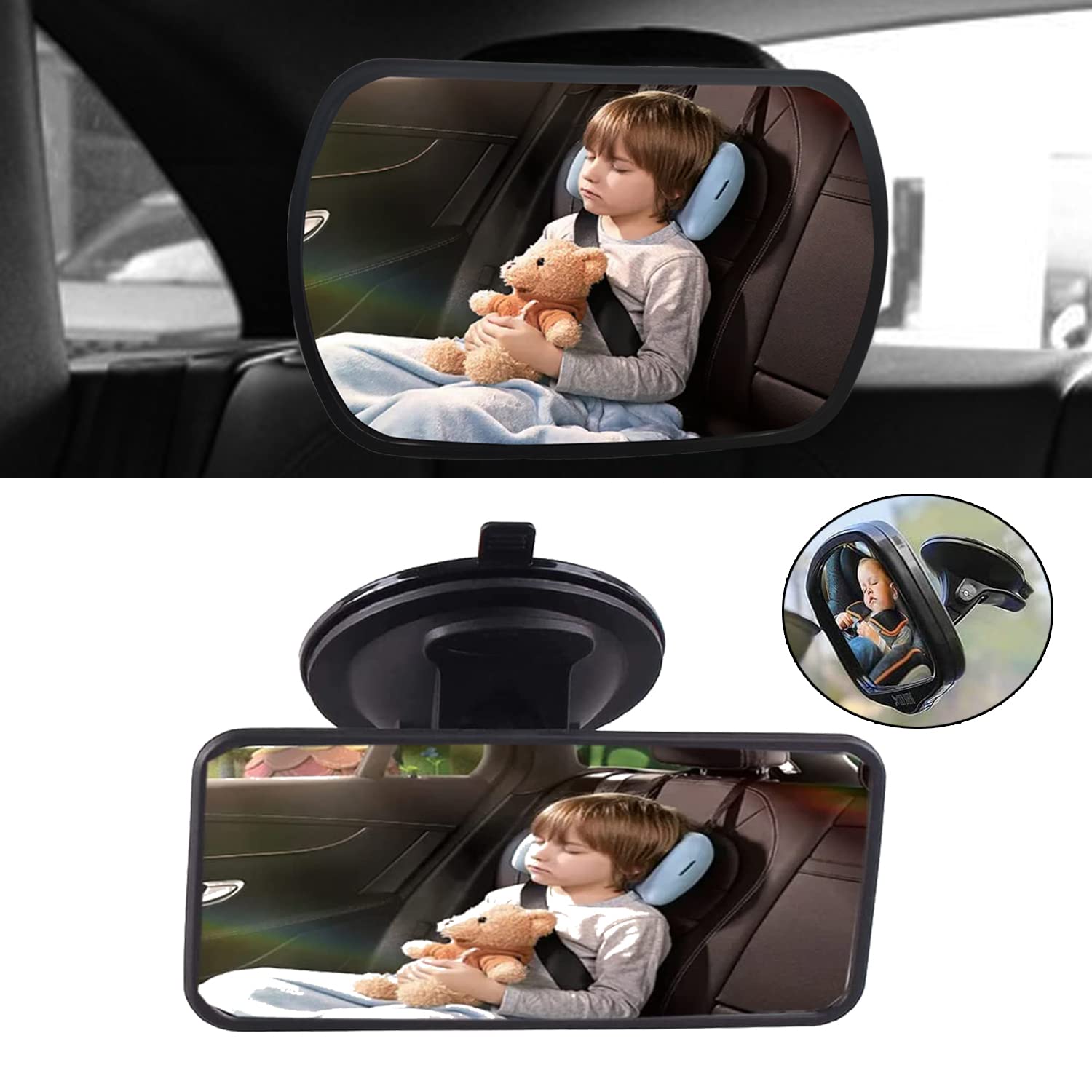 Baby Car Mirror 2 pack, Baby Mirror for Car Suction Cup Forward Facing Infant Mirror 360 °Adjustable Car Seat Mirror for Baby Rear Facing