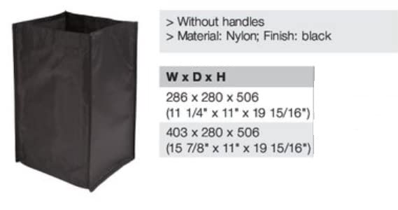 TAG Hardware Hamper Replacement Black Nylon Bags (Small Bag: 10-1/2″ W x 12-1/16″ D x 19-1/16″ H)