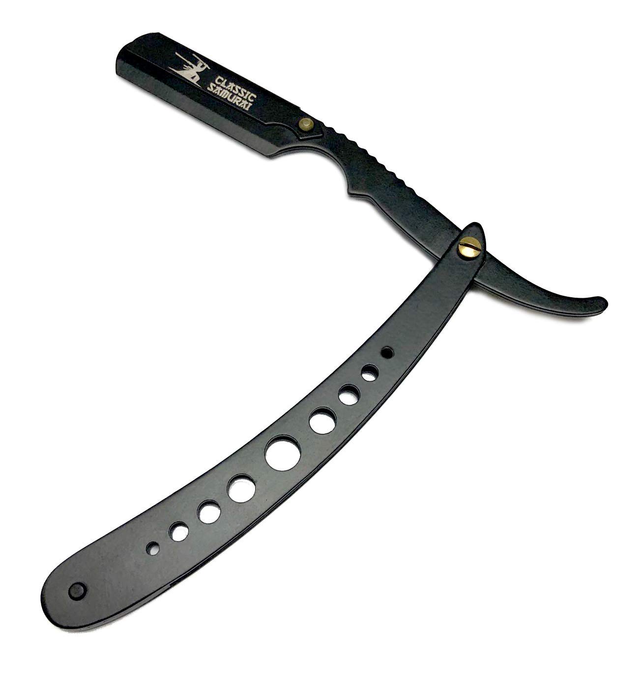 New Ergonomic Design Stainless Steel Professional Folding Straight Edge Barber Razor Shavette Manual Shaver with 15 Astra Double Edge Razor Blades