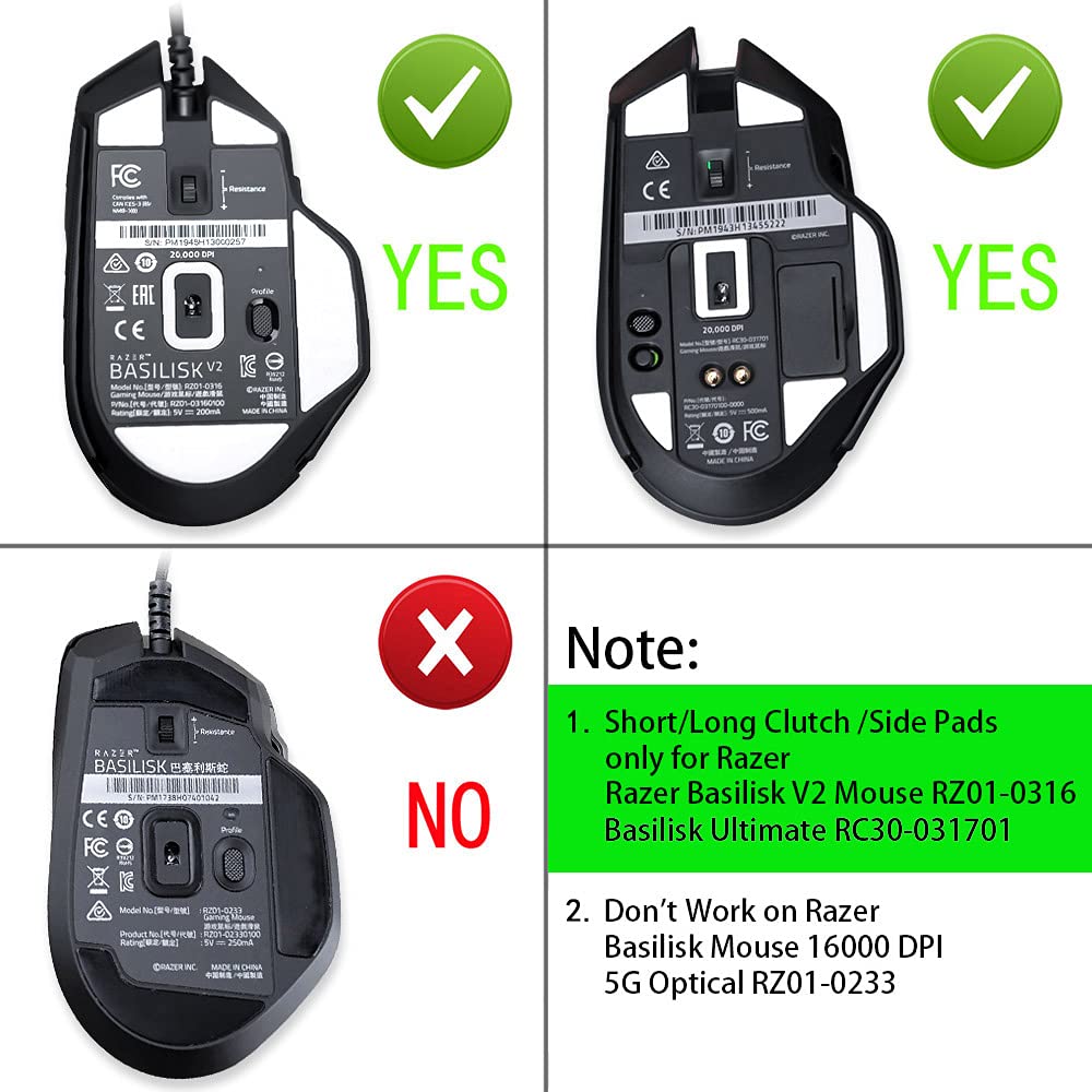 HUYUN Mouse Side Button Clutch Compatible for Razer Basilisk Ultimate/Basilisk V2 Mouse RZ01-0316