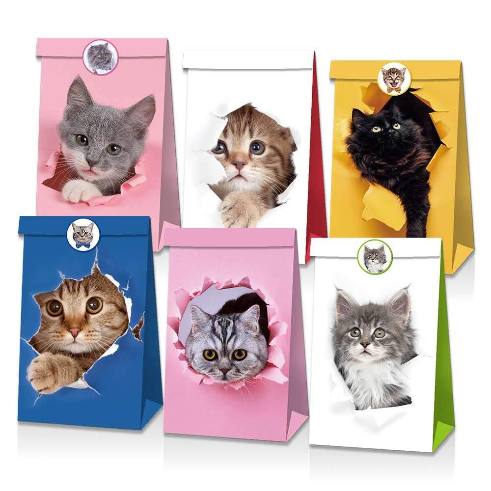 Cat Bag,Kitty Cat Party Supplies,Pet Cat Birthday Theme,Girls,Boys,Kids,Home,Classroom,Baby Shower?24Pack)?