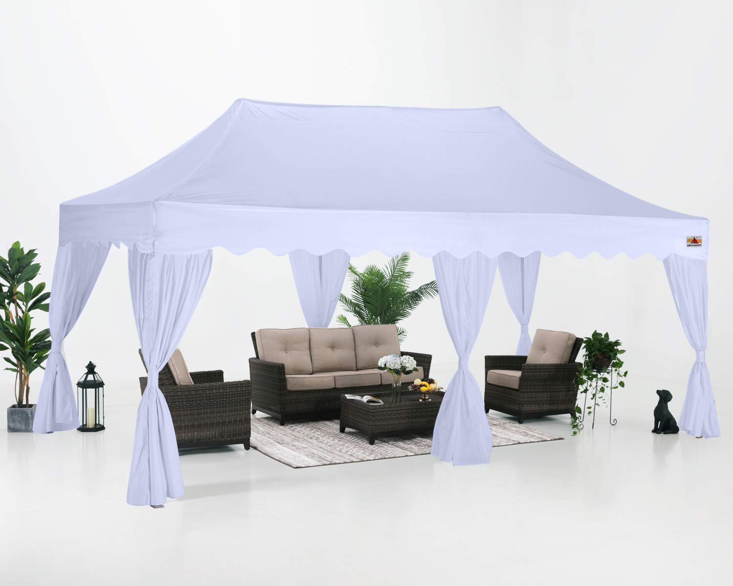 ABCCANOPY Patio Pop Up Canopy Tent with Curtain 10x20 Event-Series (White)
