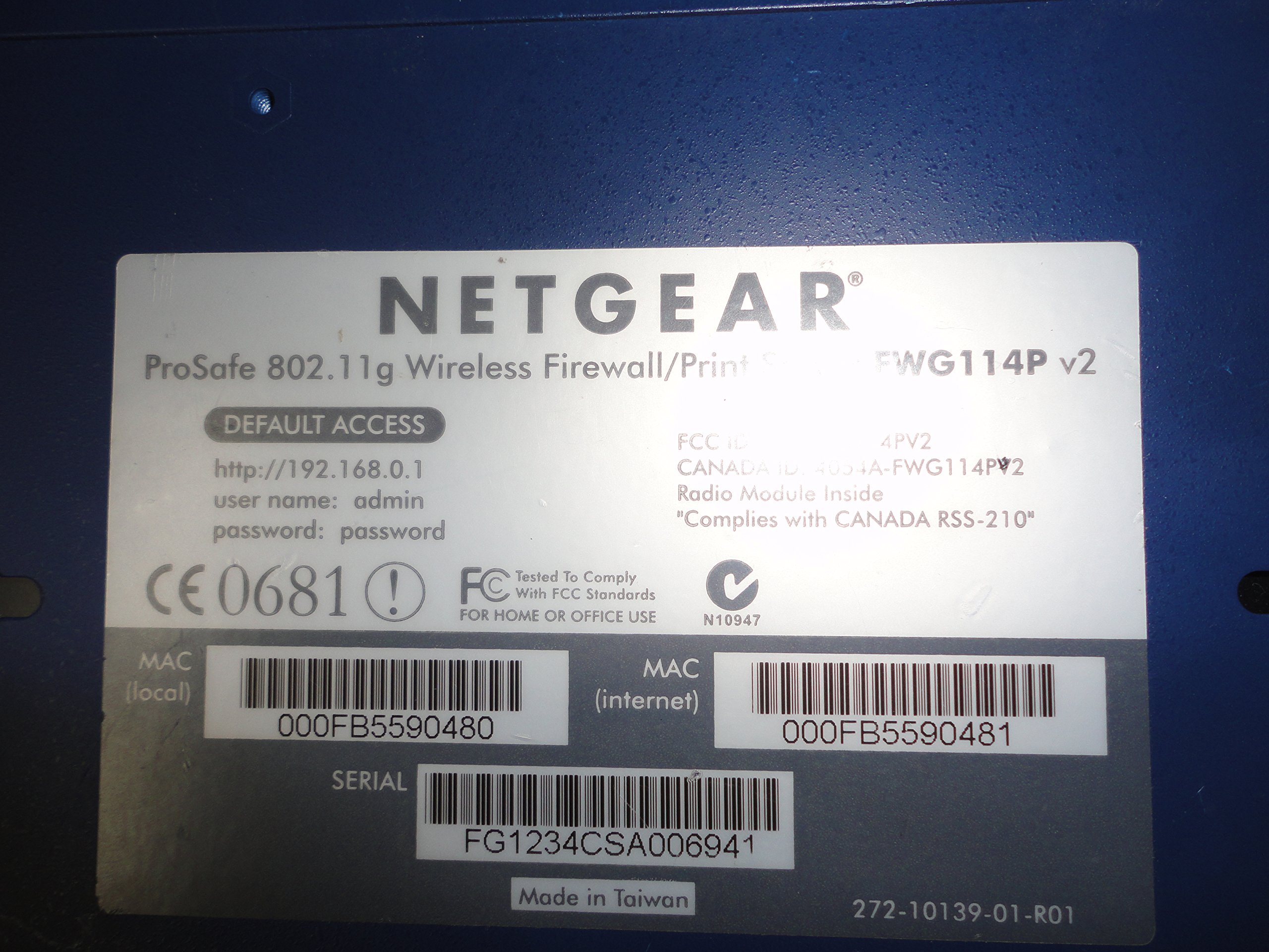 NETGEAR FWG114P ProSafe 802.11g Wireless VPN Firewall 4-Port 10/100 Switch with USB Server