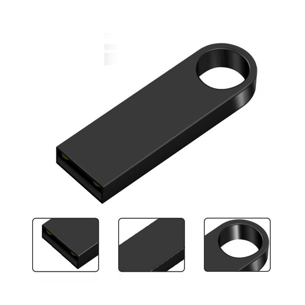 USB Flash Drives 16GB 5pcs Mini Bulk Pack of 5 USB 2.0 Memory Sticks Kepmem Black Metal Keychain 16 GB Jump Drive