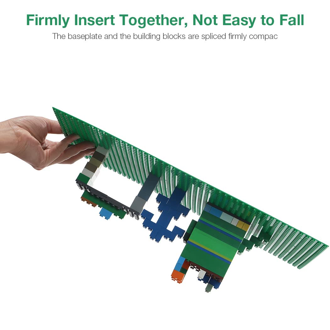 Lekebaby Classic Baseplates 10 x 15 in for Building Bricks 100% Compatible with All Major Brands-Baseplate, Playing and Displaying Creations, Building Base Accessory for Kids and Adults 2 Pack(Green)