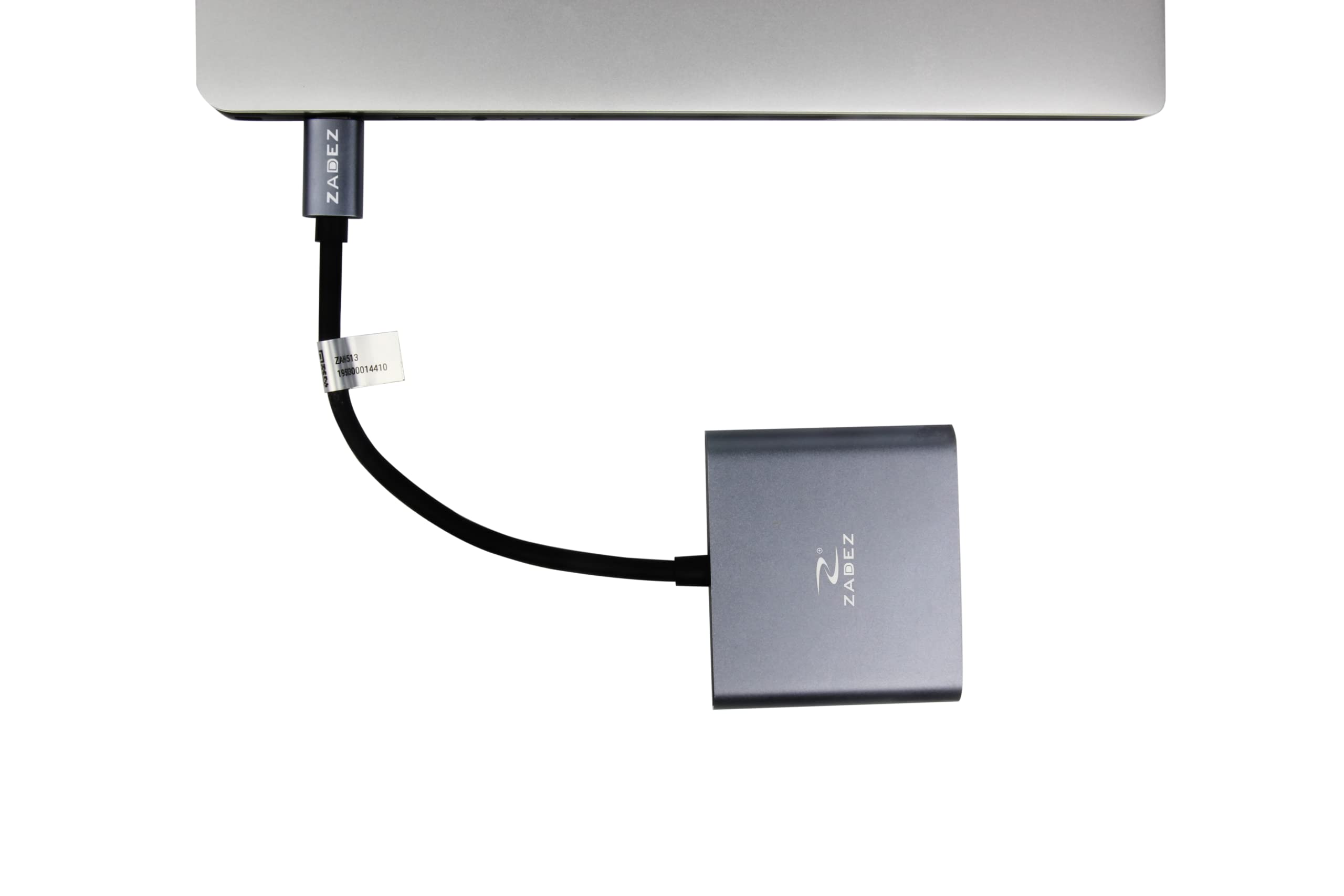ZADEZ ZAH-513 USB-C Hub 3-in-1 Type-C (USB-C) - HDMI Port 4K (30 Hz) - Charging Port in - Power Delivery 60W - USB 3.0 high-Speed Charging Aluminum Material