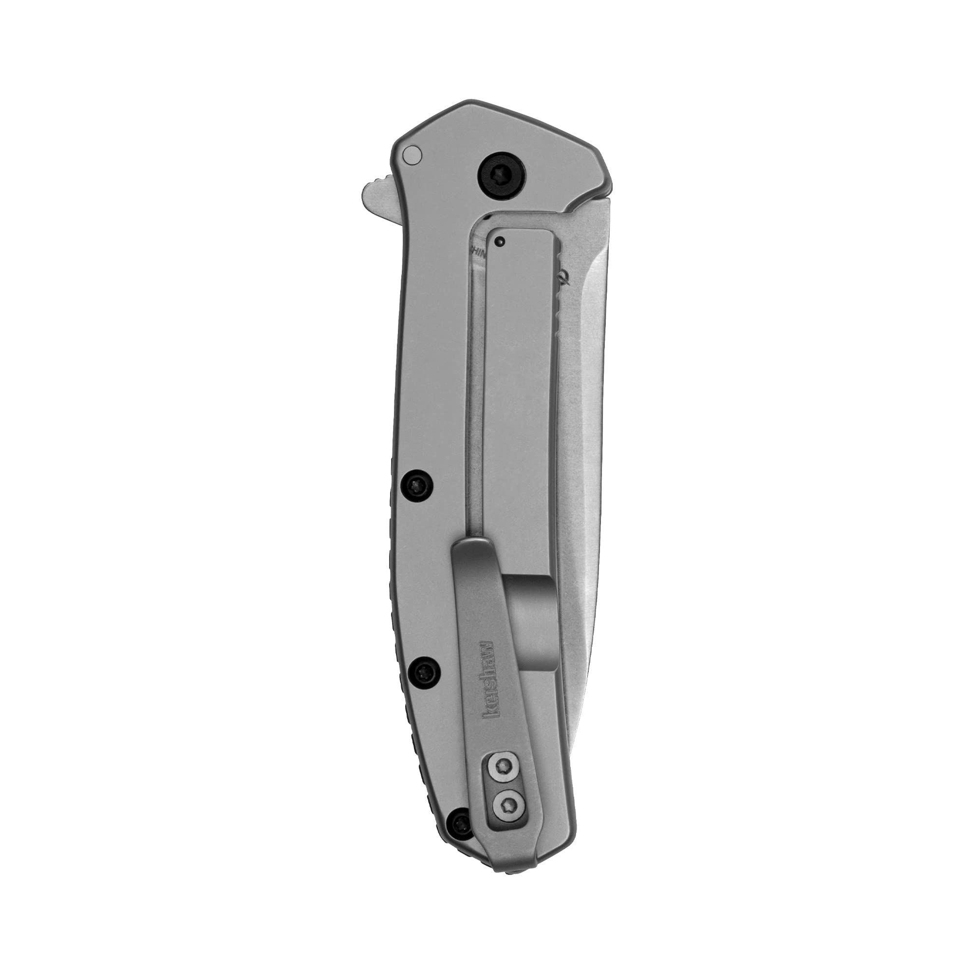 Kershaw Outcome Pocket Knife, 2.8 inch Stainless Steel Blade, Stonewashed Finish, Pocketclip,BLACK