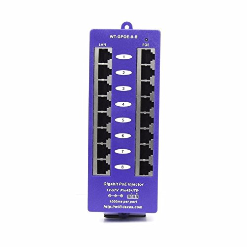 WiFi-Texas GPOE-8B-24v60w | 8-Port Gigabit PoE Injector for 24 Volt Passive Devices Like Ubiquiti & Mikrotik