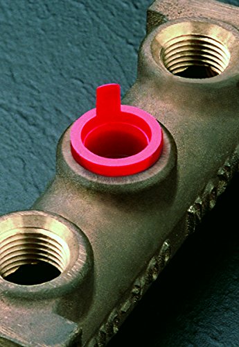 Caplugs 99394636 Plastic Lift Tab Tapered Plug. L-7, PE-LD, Cap OD 0.81" Plug ID 0.667", Red (Pack of 200)