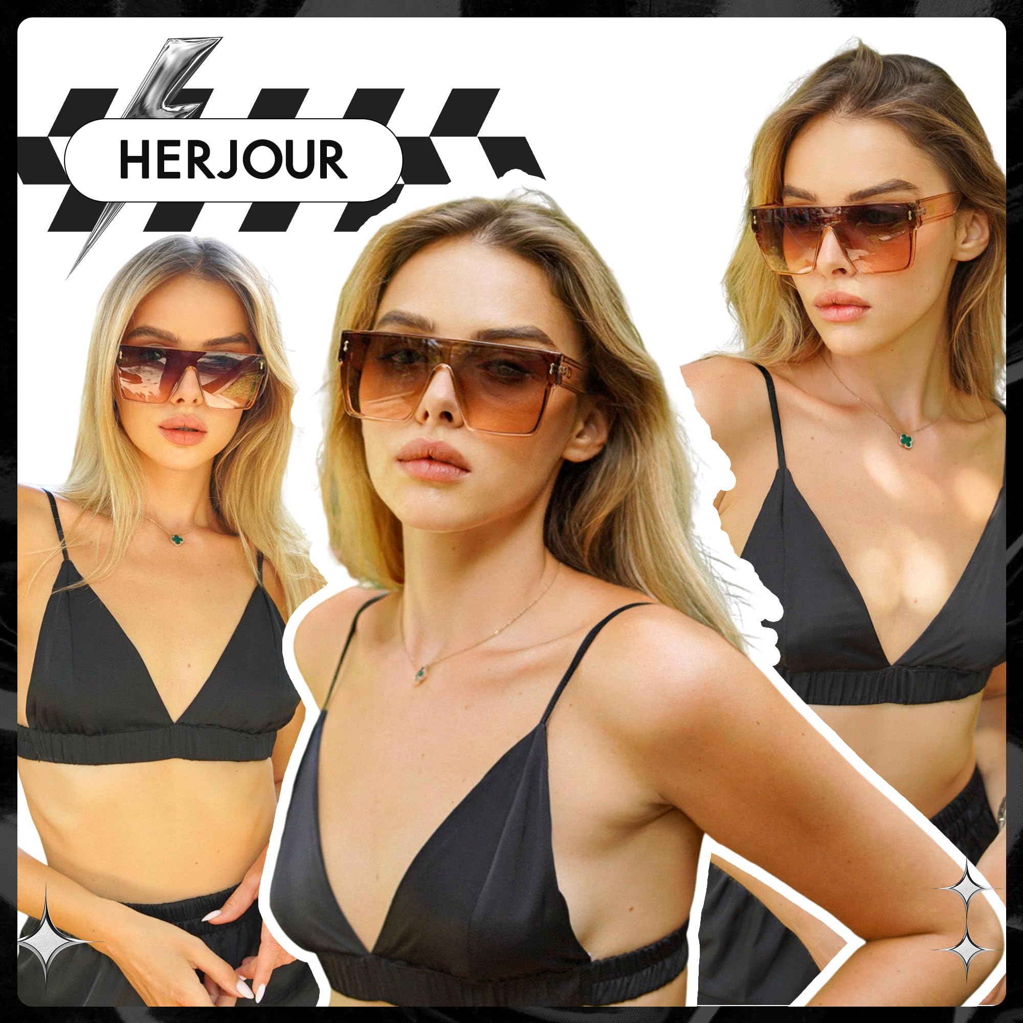 Allarallvr Oversized Trendy Square Sunglasses For Women Men Rectangle Fashion Sun Glasses AR82128