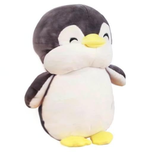SEENEEY Plushies Penguin Stuffed Animal Toys,Fat Penguin Plush Doll Boy Girl Girlfriend Valentine's Day Gift Cute Pillow (Grey,9.8in)