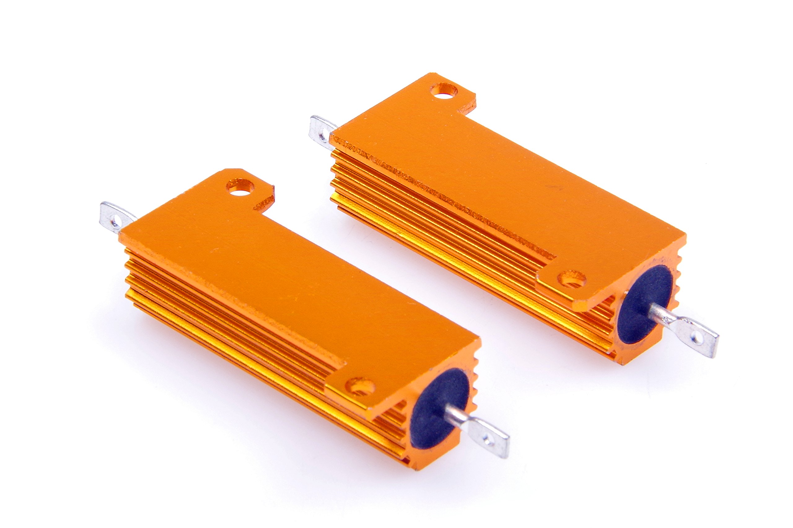 LM YN 50 Watt 8 Ohm 5% Wirewound Resistor Electronic Aluminium Shell Resistors Gold (Pack of 2)