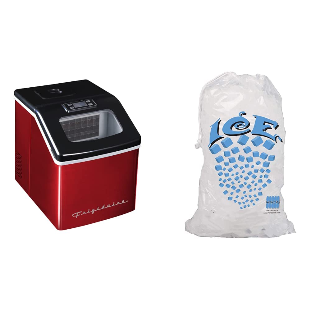 Frigidaire EFIC452-SSRED XL Ice Maker and Perfect Stix Ice Bags (25 Count) Bundle