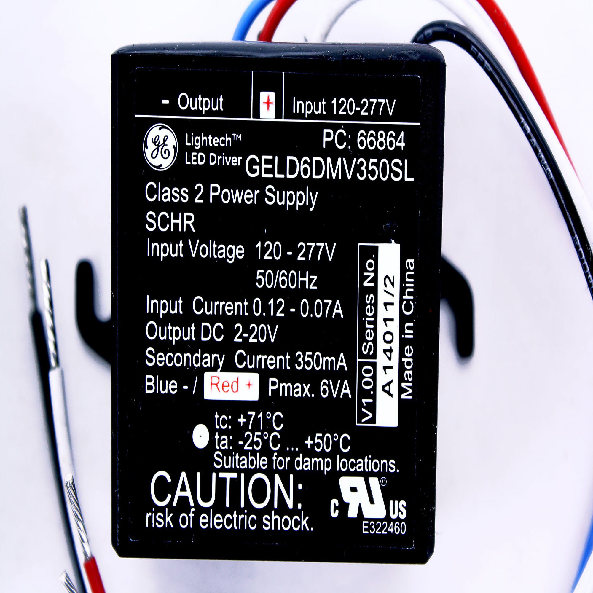 Lightech 66864 6-watt 120-277V Input Constant Current LED Driver (GELD6DMV350SL 66864)