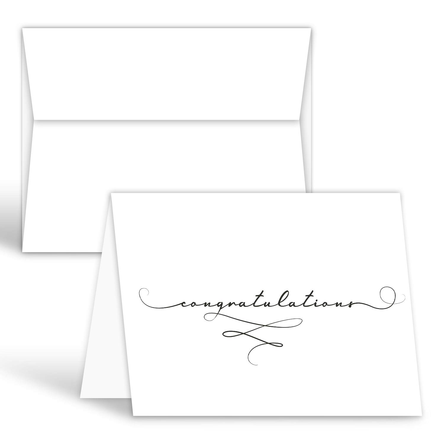 Congratulations Greeting Cards and Envelopes – Congrats Class of 2024 Graduation, Wedding, Engagement, Job Promotion, Baby Shower and Celebration Success Achievement – 4.25" x 5.5" – 25 per Pack