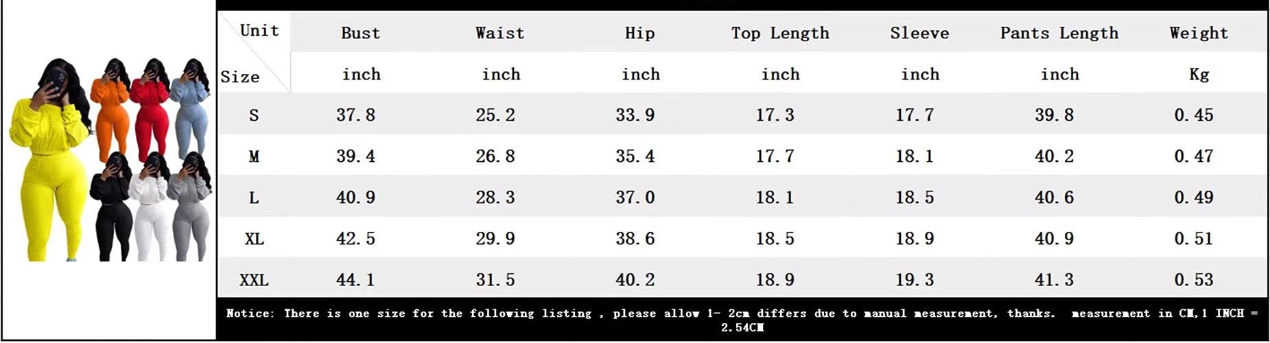 Annystore Women Sexy Fall Rib Knit Pullover Crop Tops Bodycon Long Jogger Pants Set 2 Piece Outfits Sweatsuits Tracksuit Black S