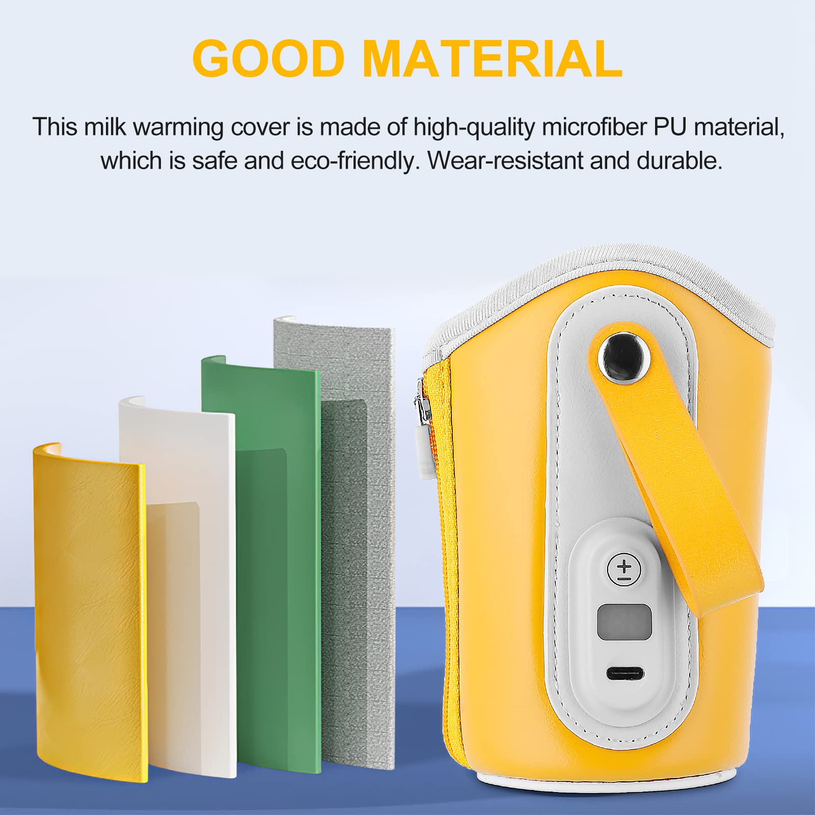 Baby Bottle Warmer, Baby Bottle Insulation Cover, Frequency Conversion Bottle Insulation Cover, Adjustable Handheld Buckle Milk Bottle Heating Cover with Temperature Control for Family Car Travel