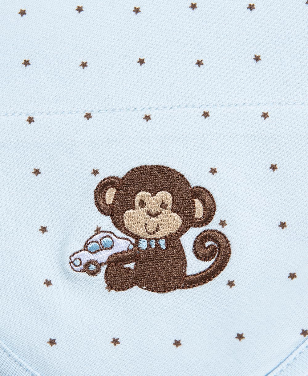 Little Me Blankets for Baby Boys' Monkey Star Swaddling Receiving Blanket