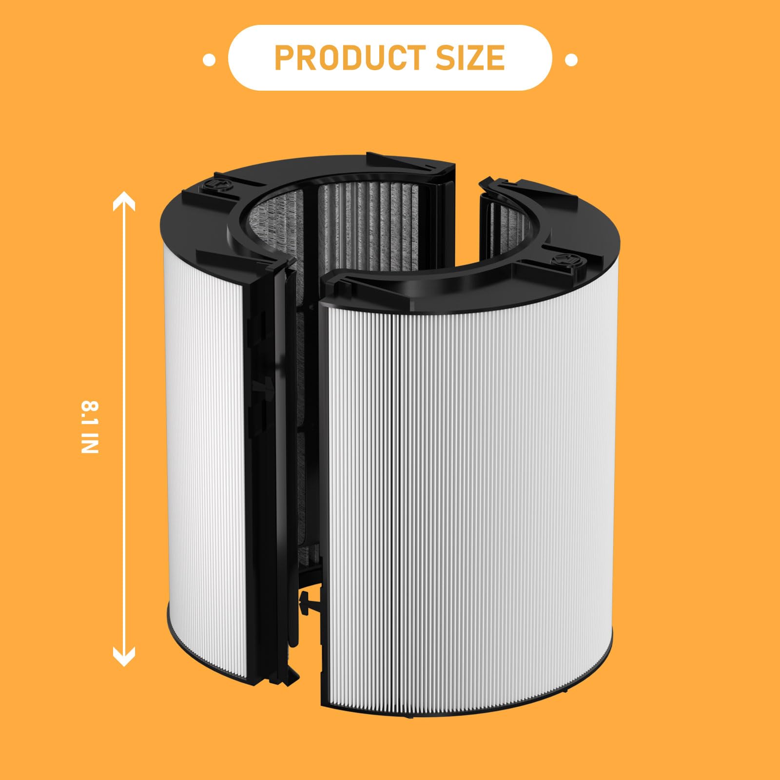 Allisfresh TP09 HEPA Filter Replacement Compatible with Dyson TP06 HP06 TP04 TP07 TP07A HP07 HP09 TP09 TP08 HP10 TP10 PH01 PH02 PH03 PH04 Air Cleaner Purifier, 2 in 1 Filtration System, 2 Pack Black