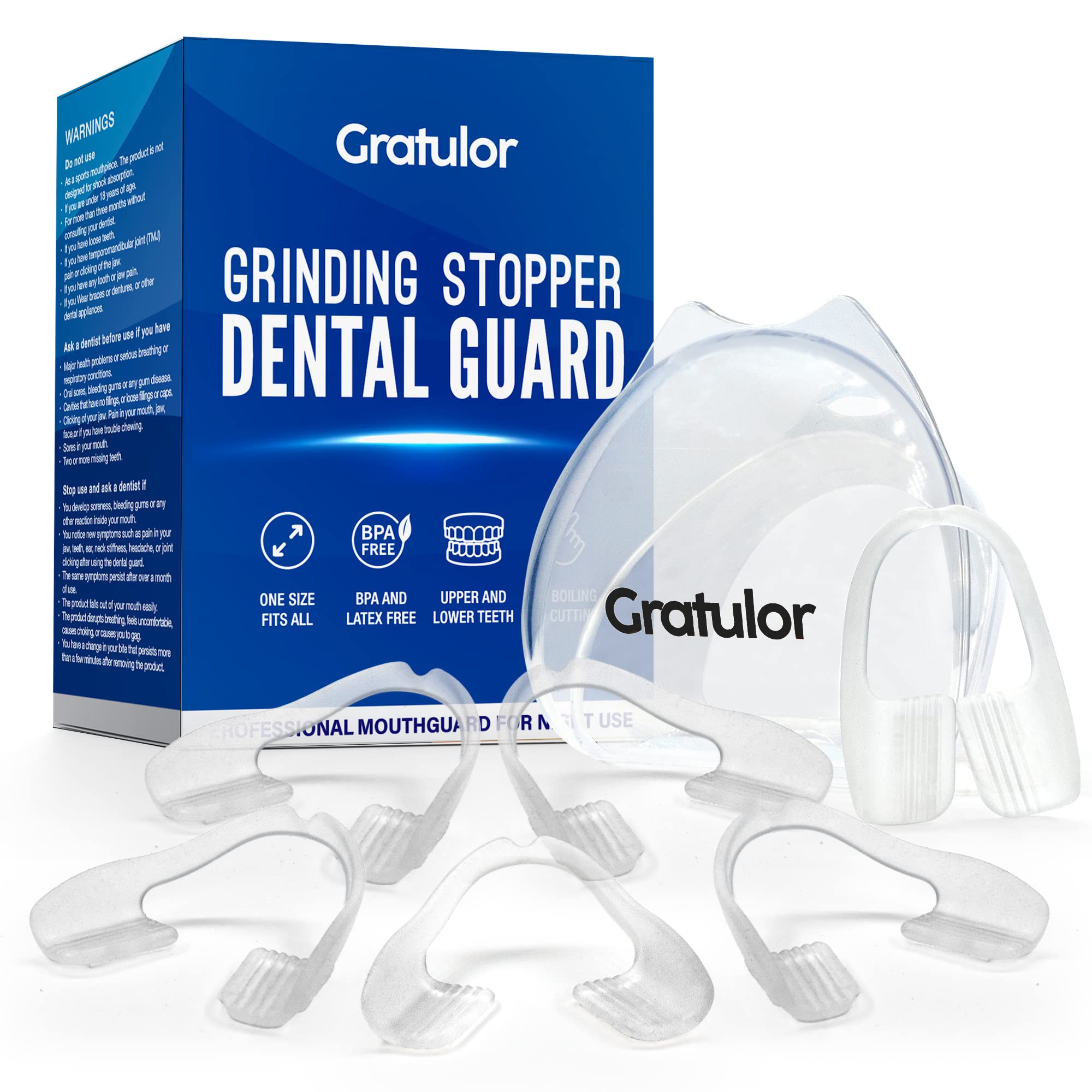 Mouth Guard for Grinding Teeth, Mouth Guard for Clenching Teeth at Night, Custom-fit Mouth Guard for Bruxism and Teeth Clenching