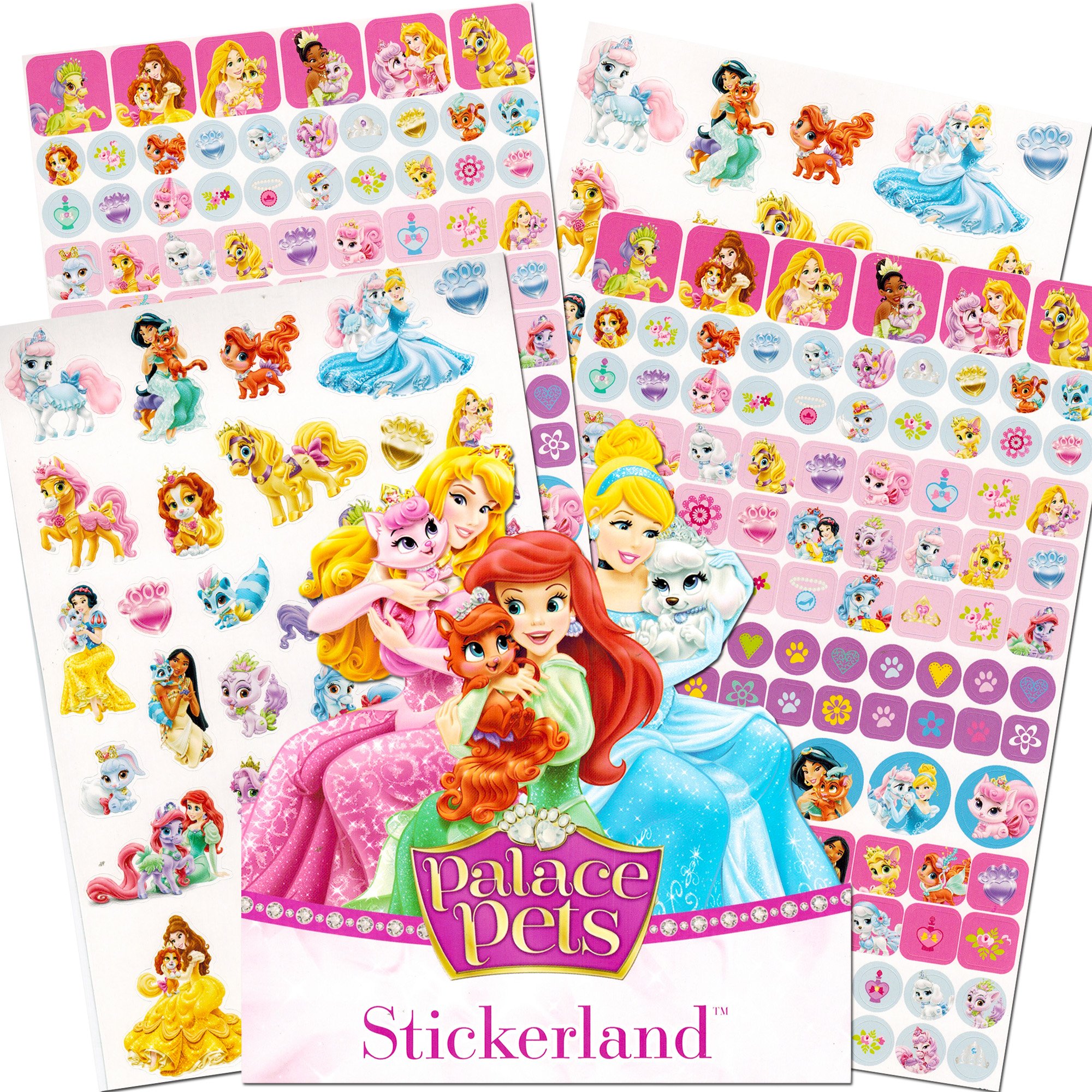 Disney Princess Pop Up Game ~ 3 Pc Bundle with Disney Princess Board Game for Kids with Pop Up Dice, Palace Pets Stickers, and Door Hanger (Princess Party Favors)