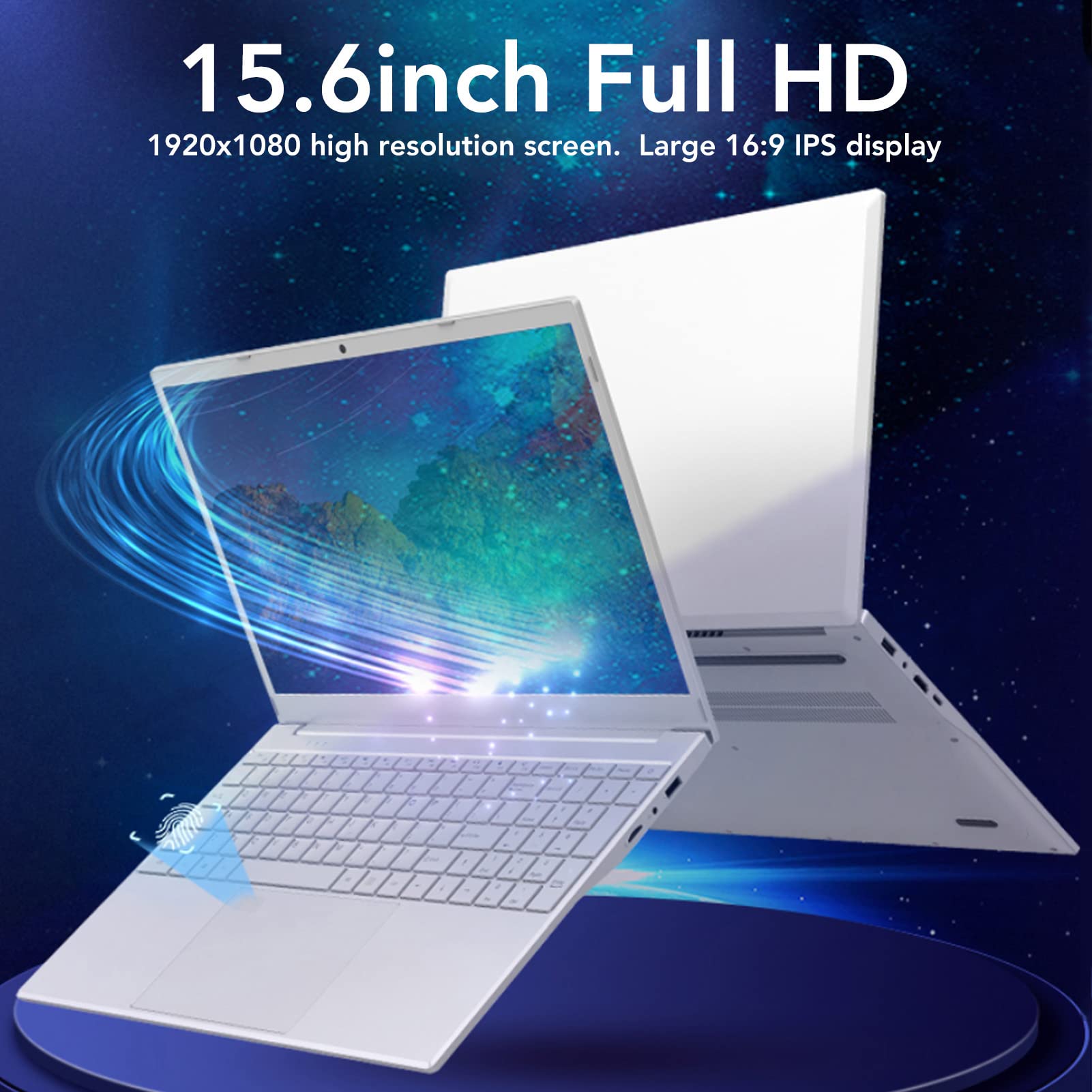 Acogedor Laptop Computer, 15.6in N5095CPU 1920x1080 IPS Screen Laptop, 16GB RAM, 256GB ROM, with Fingerprint Unlock, for 11