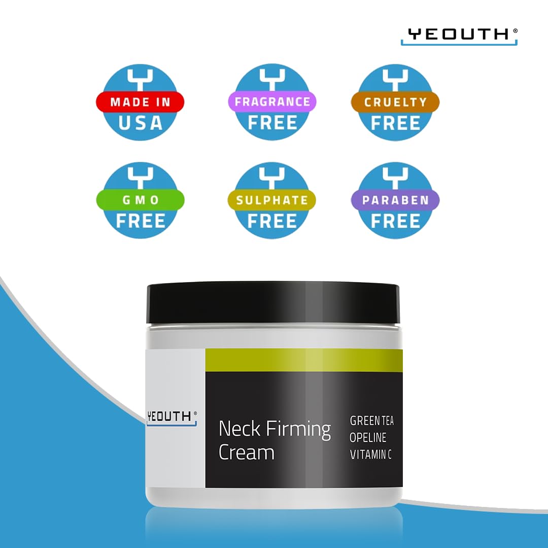 YEOUTH Neck Cream with Vitamin C, Moisturizing Neck Firming Cream for Women and Men, Targeting Decolletage and Double Chin, Cleavage and Chest 2oz