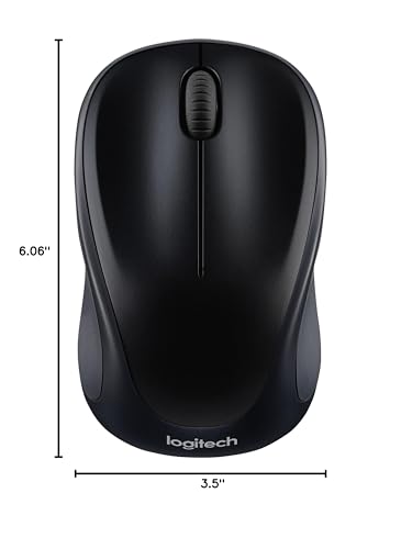 Logitech M317 Wireless Mouse, 2.4 GHz with USB Receiver, 1000 DPI Optical Tracking, 12 Month Battery, Compatible with PC, Mac, Laptop, Chromebook - Black