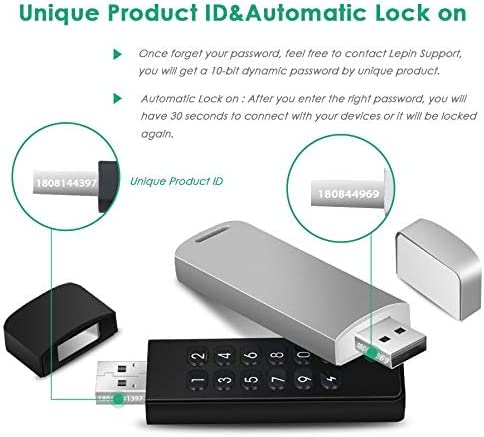lepin 16GB Flash Drive Password Protected Hardware Encrypted USB Flash Drive Secure USB Drive Secret with Keypad U Disk Flash for Personal Data Security