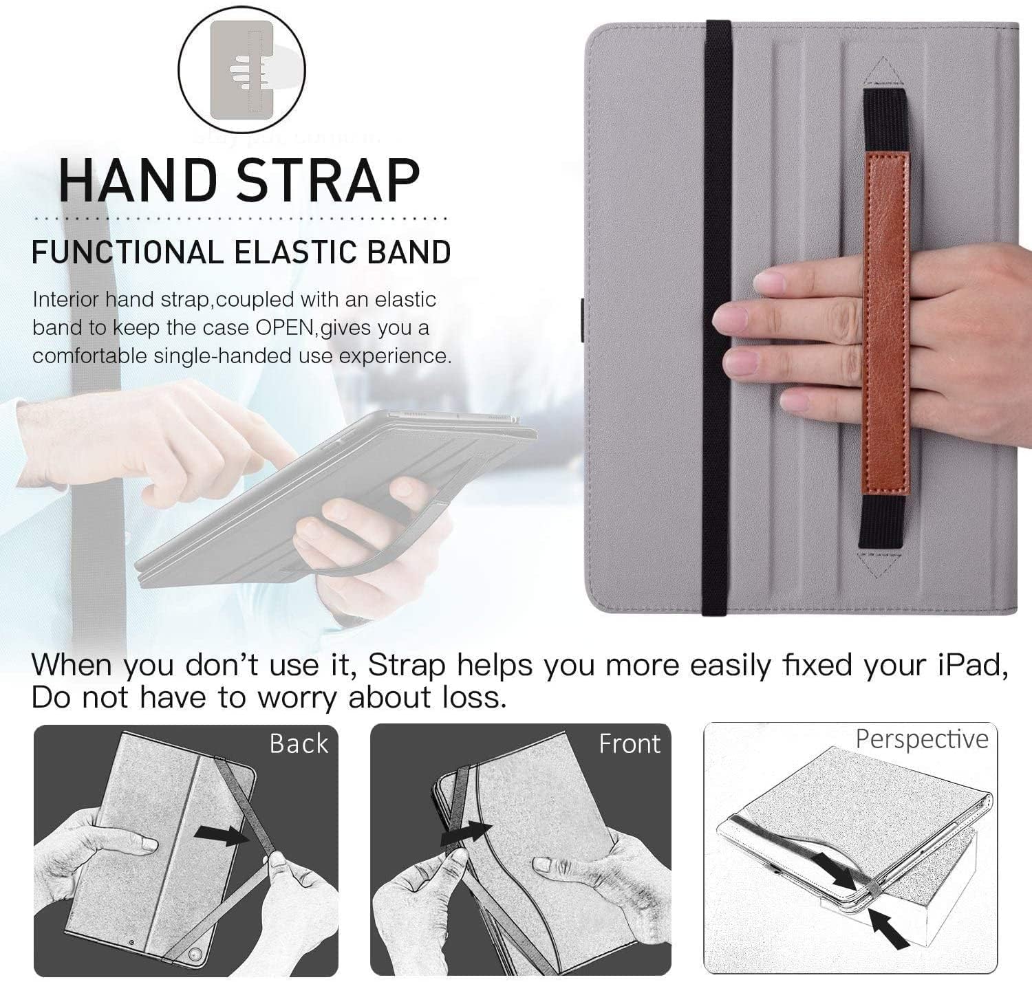 ZtotopCases for iPad 6th/5th Generation 9.7 Inch 2018/2017 iPad Air 2 & 1 Case, Premium PU Leather Business Folding Cover with Auto Wake/Sleep, Multiple Viewing Angles for iPad Air 2nd/1st Gen, Brown