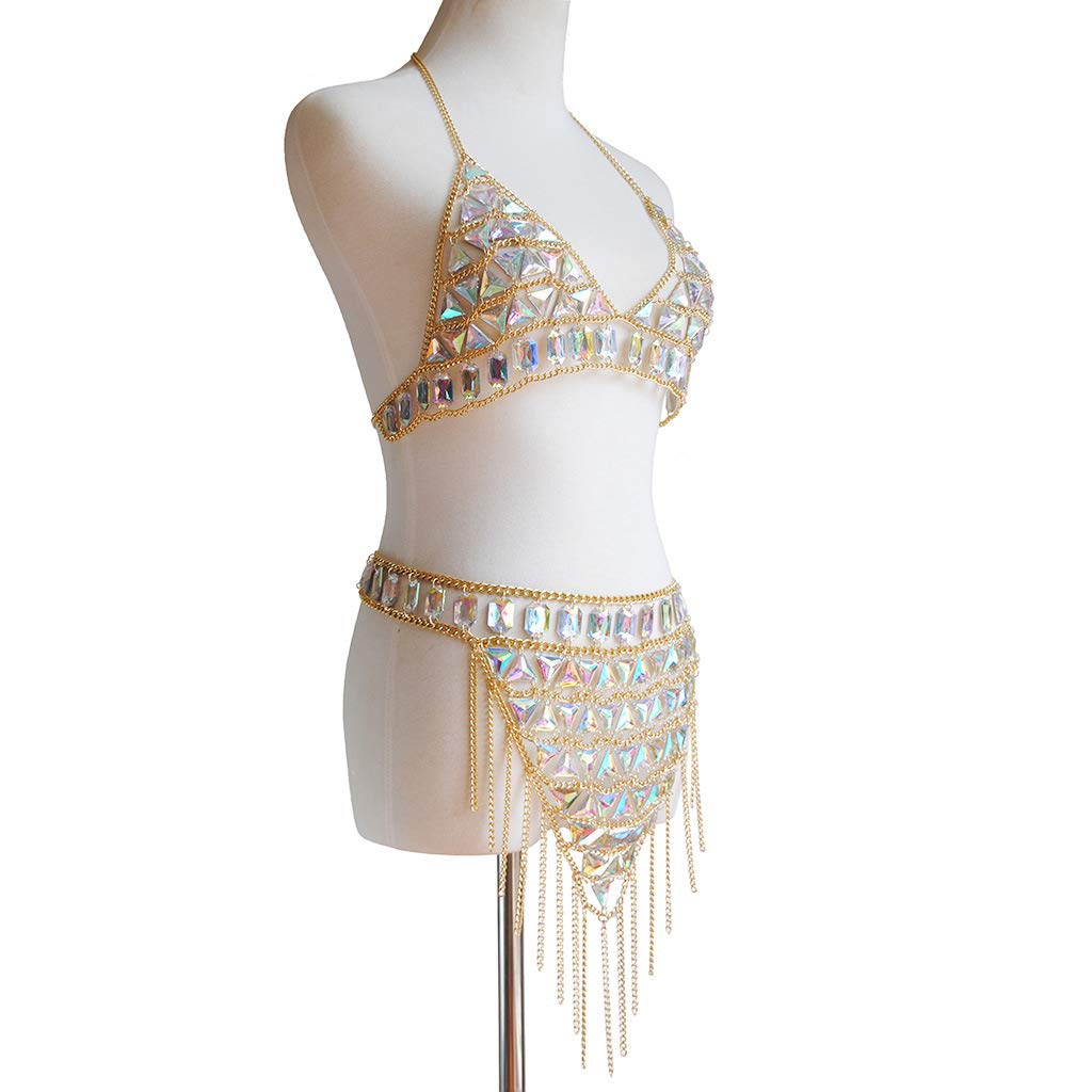 Allison Jennie Beach Sexy Halloween Colorful Suit Body Chain (gold color)