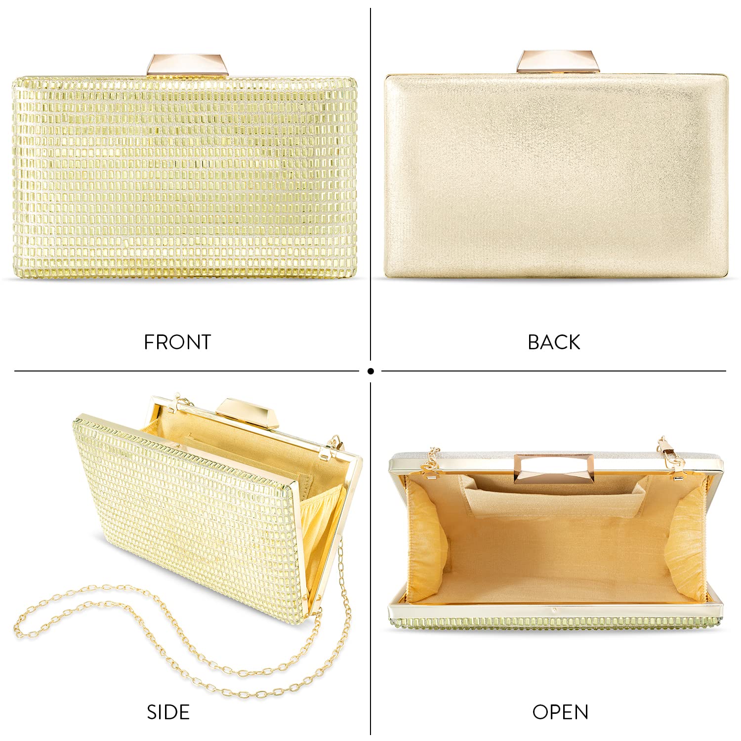 Aheli Clutch Purses Gift for Women Wedding Handmade Evening Handbags Party Bridal Clutch