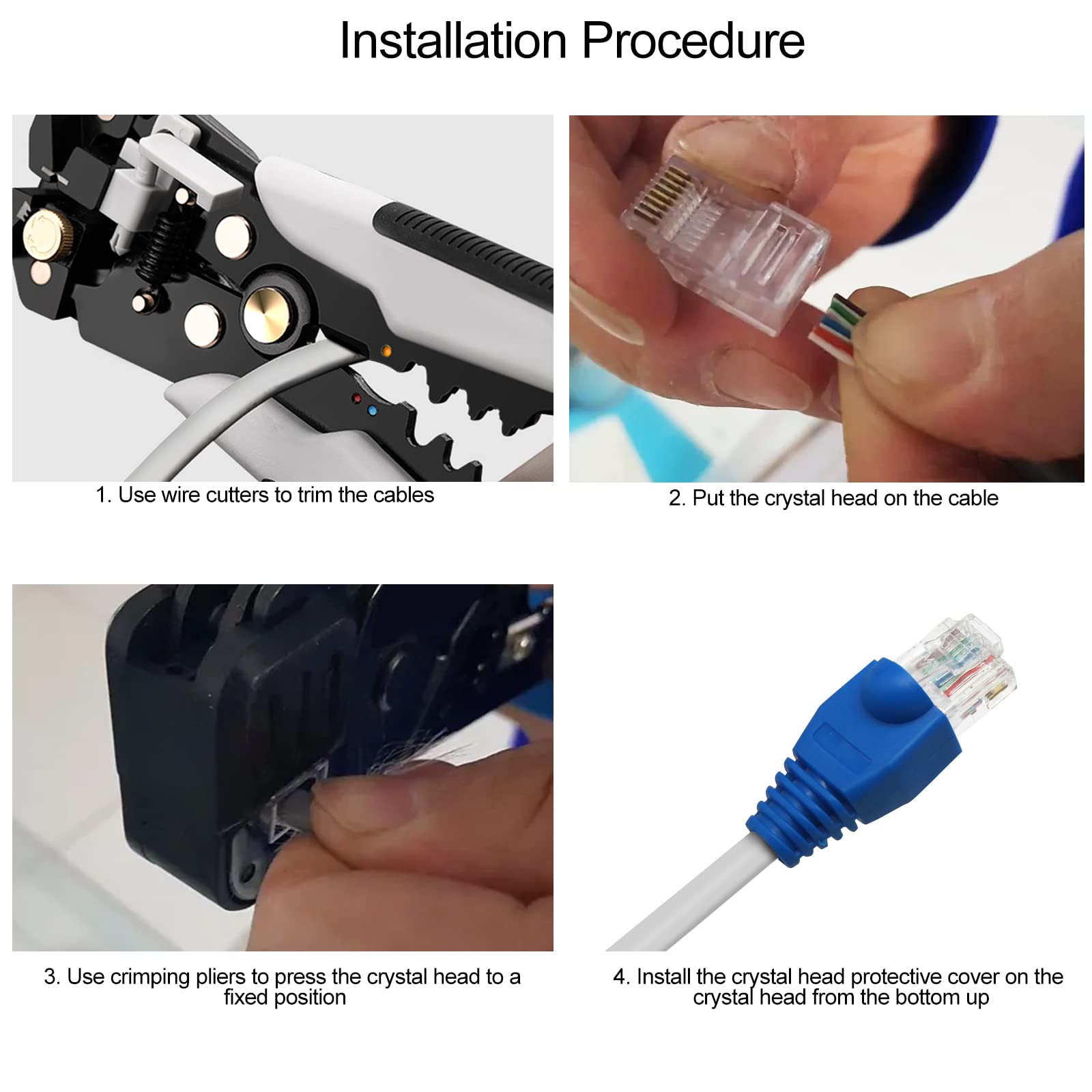 YIOVVOM Soft Plastic Ethernet RJ45 Cable Connector Boots Cover Strain Relief Boots CAT5 CAT5E CAT6 CAT6E 100PCS