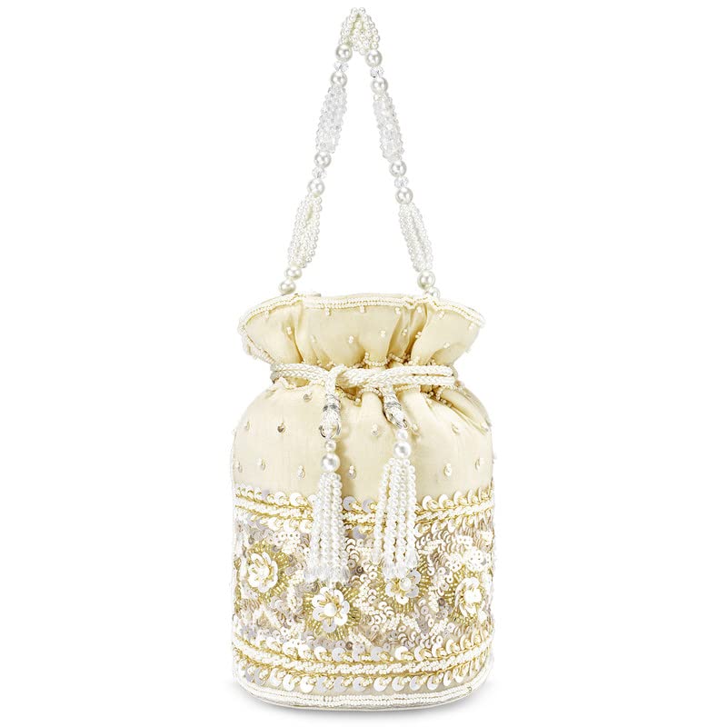 Aheli Potli Bags Gift for Women Evening Bag Clutch Ethnic Bride Purse with Drawstring