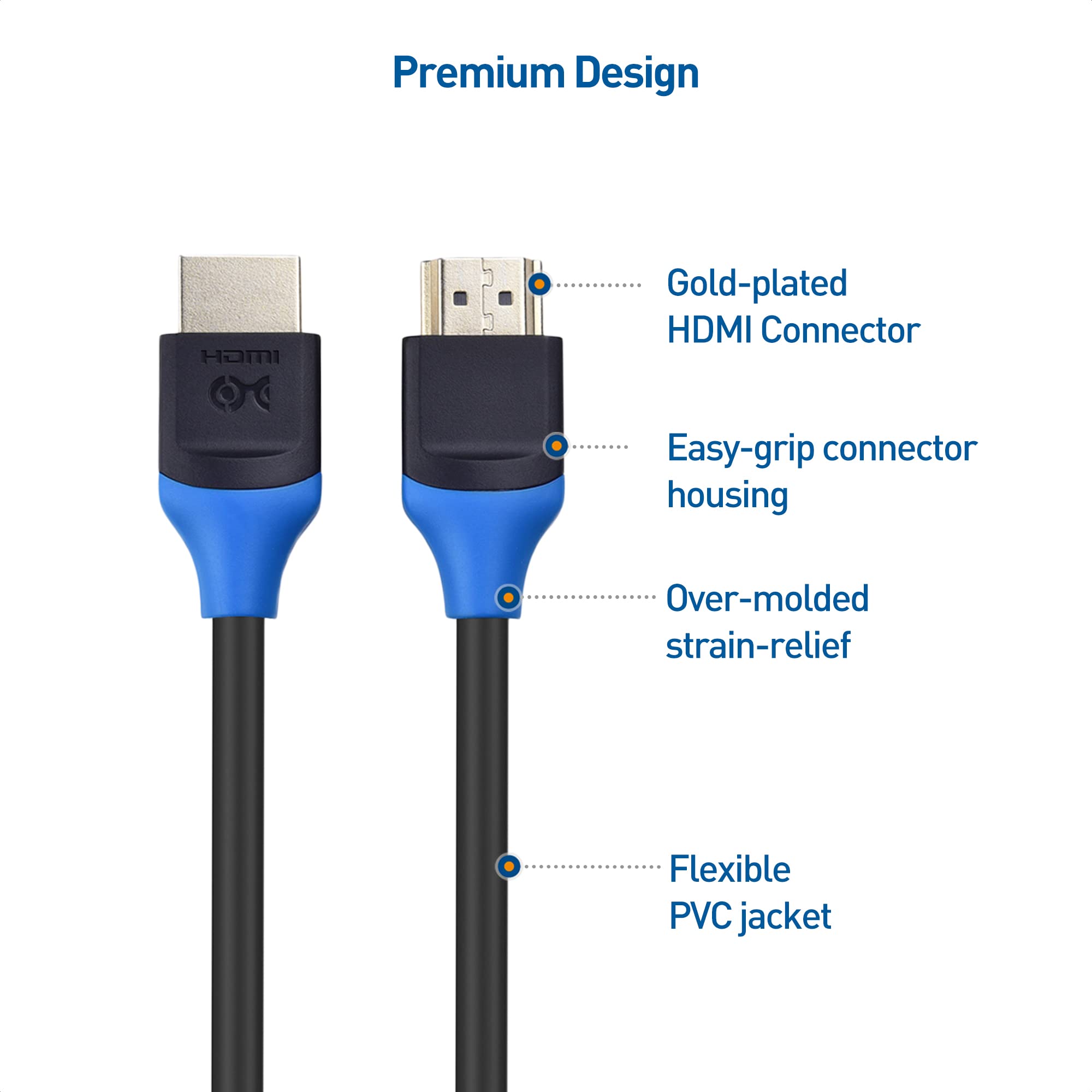 Cable Matters 3-Pack High Speed HDMI Cable 6 ft with 4K @60Hz, 2K @144Hz, FreeSync, G-SYNC and HDR Support for Gaming Monitor, PC, Apple TV, and More