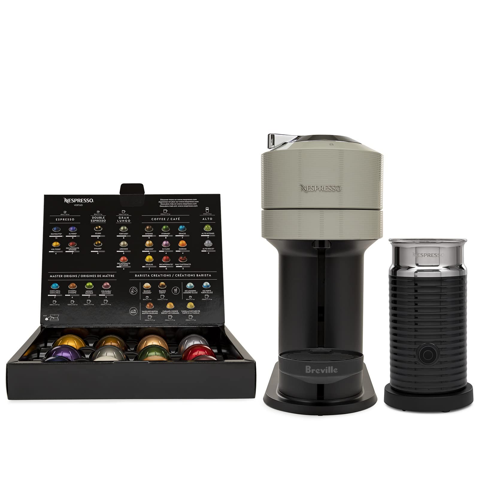 Nespresso BNV550GRY1BUC1 Vertuo Next Coffee and Espresso Machine (Light Gray) Bundle with 14oz Pour Over Coffee Maker Set (2 Items)