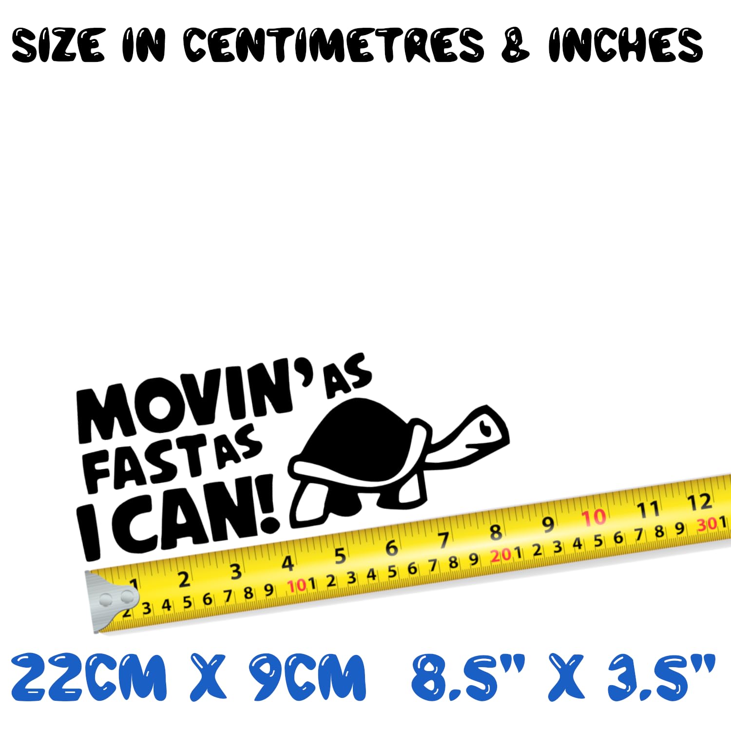 Novelty Movin As Fast As I Can Funny Car Stickers - Van Stickers - Campervan Decals - New Driver Sticker - Bumper Stickers - Funny Car Accessories (Blue)