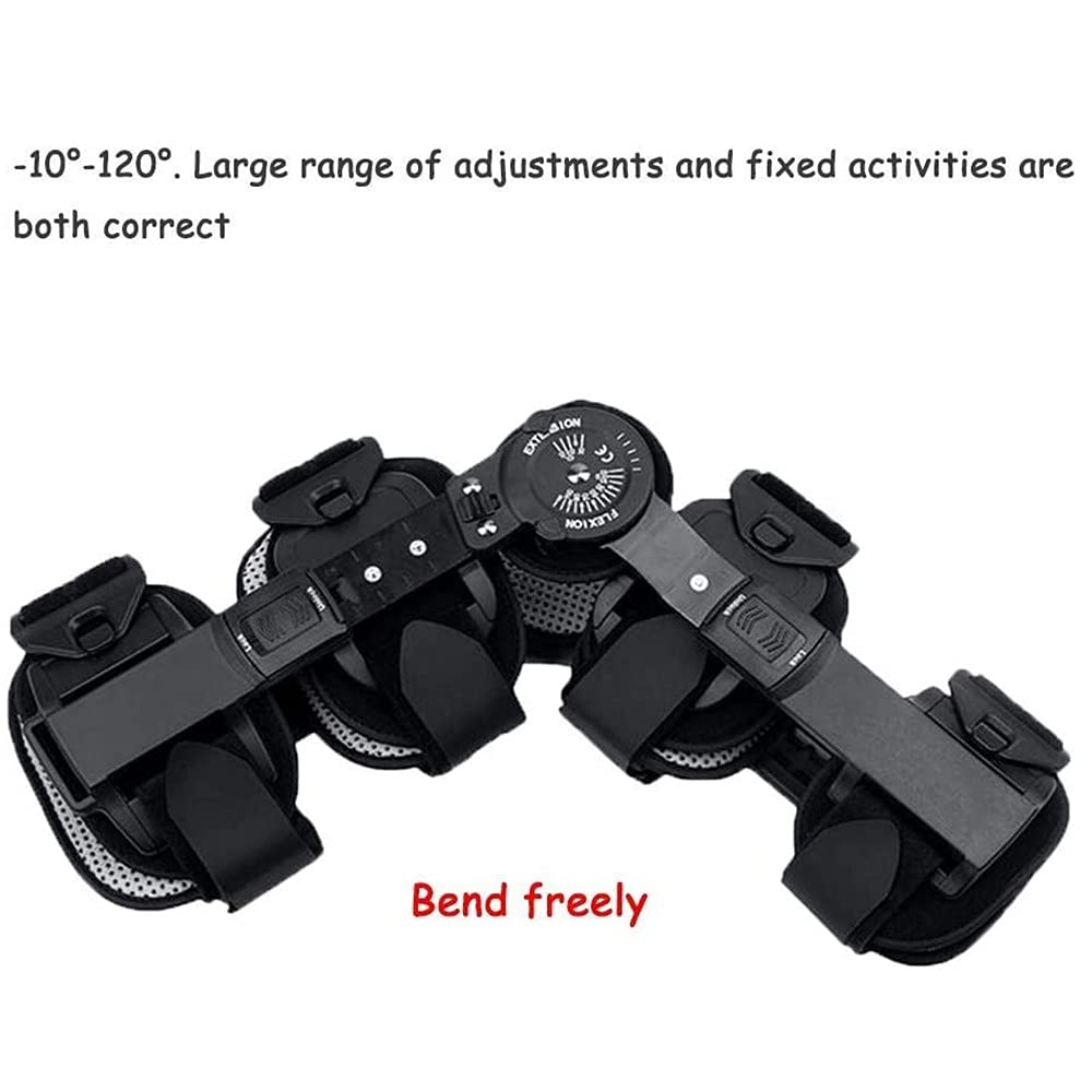Adjustable Hinged ROM Knee Brace, Adjustable Leg Stabilizer, Knee Support Brace Post Operative Injury Support for ACL, PCL, MCL or LCL Wrap Orthopedic Guard Protector