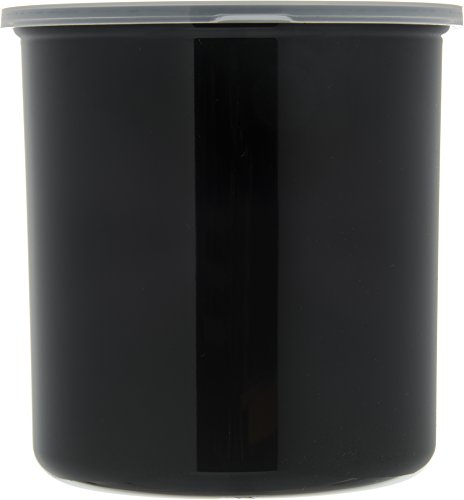 Carlisle FoodService Products Classic Round Storage Container Crock with Lid for Kitchen, Restaurants, Home, Plastic, 2.7 Quarts, Black, (Pack of 6)