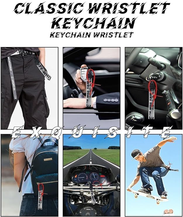 AllStyle By Patel Compatible Wristlet Strap for Key, Classic Hand Wrist Keychain Lanyard Key Chain Holder for Men and Women (1, Rubber - Black)